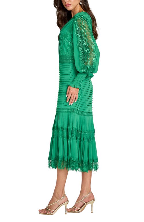 TADASHI SHOJI Tadashi Shoji Lace Pintuck Long-Sleeve Cocktail Dress